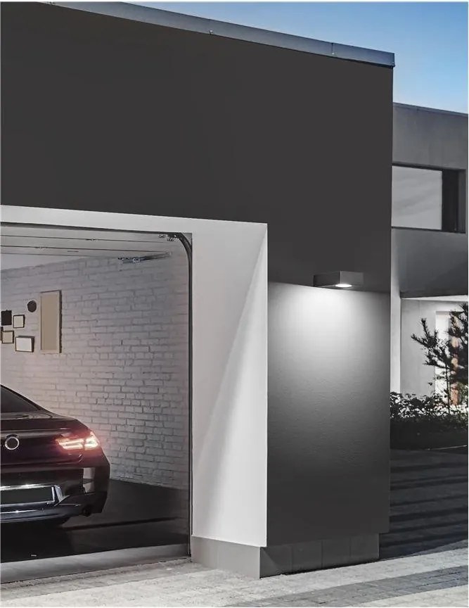 NV 713411 Venkovní nástěnné svítidlo APOLLO tmavě šedý hliník akrylový difuzor LED 5W 3000K 110-265V 120st. IP54 - NOVA LUCE