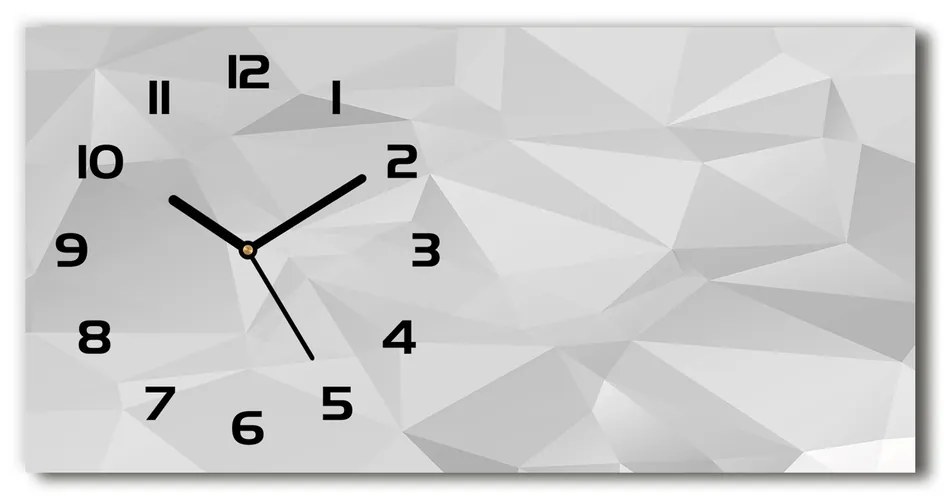 Wallmuralia Skleněné hodiny na stěnu Abstrakce trojúhelníky 60x30 cm