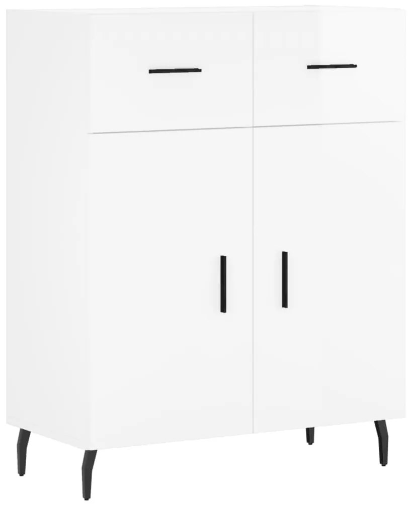 Skříň highboard lesklá bílá 69,5 x 34 x 180 cm kompozitní dřevo - Default Title