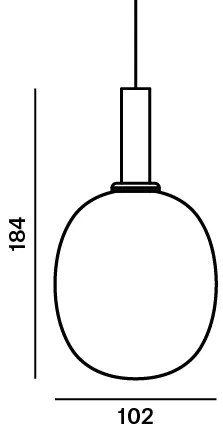 Brokis Ivy Single skleněné závěsné svítidlo Barva: Růžová, Velikost: Ø 102 mm, Barva kování: Antracit