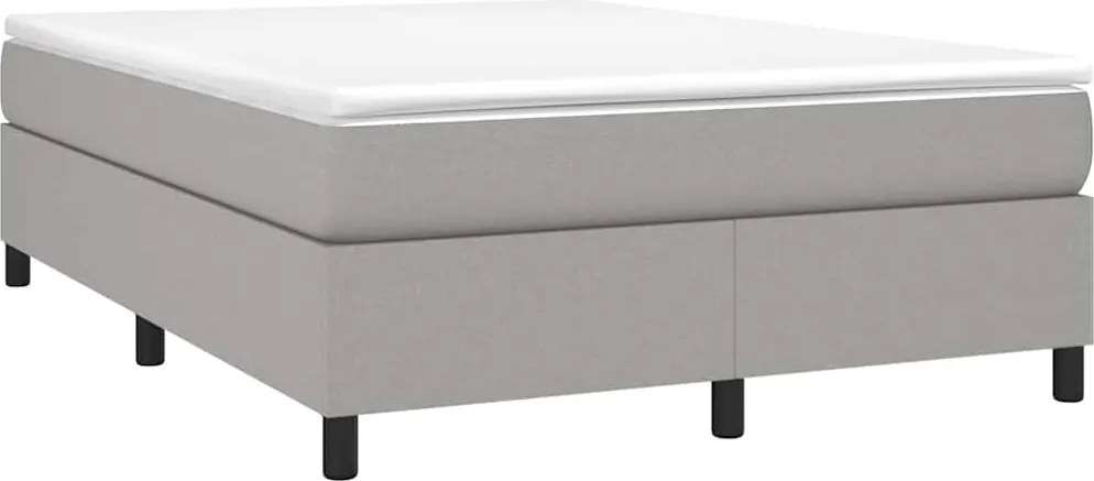 Rám postele s boxspringem světle šedý 140 x 190 cm textil 3120854