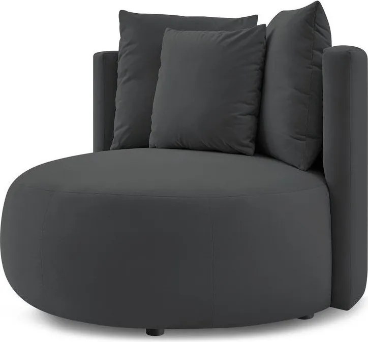 Tmavě šedé sametové křeslo Cesar – Bobochic Paris