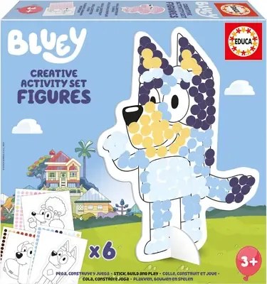 EDUCA Kreativní sada Bluey / 6 kartonových panelů / 100+ samolepek / 3