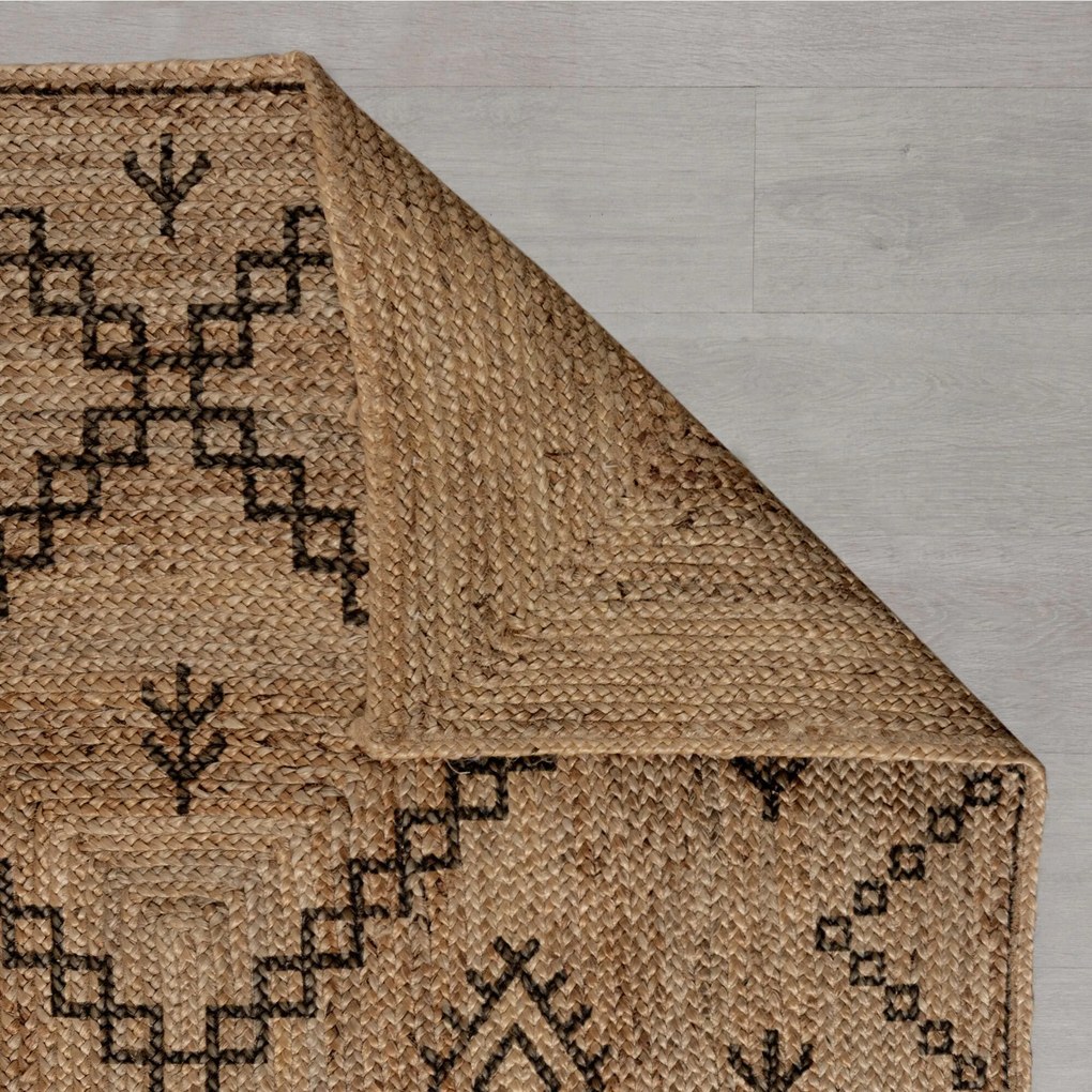 Kusový koberec Printed Jute Rowen Natural/Black, 200x290, béžová, chodba / predsieň, Flair Rugs