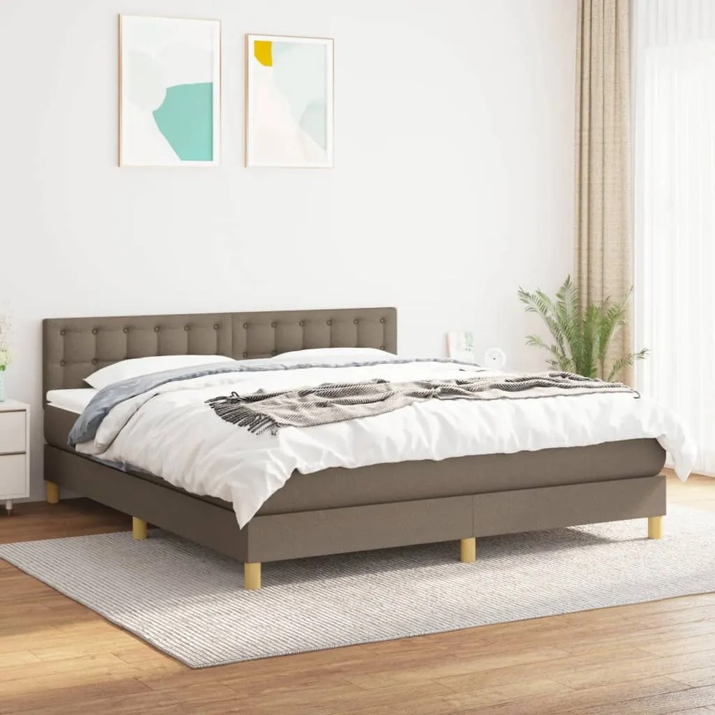 Box spring postel s matrací taupe 160x200 cm textil 3140949