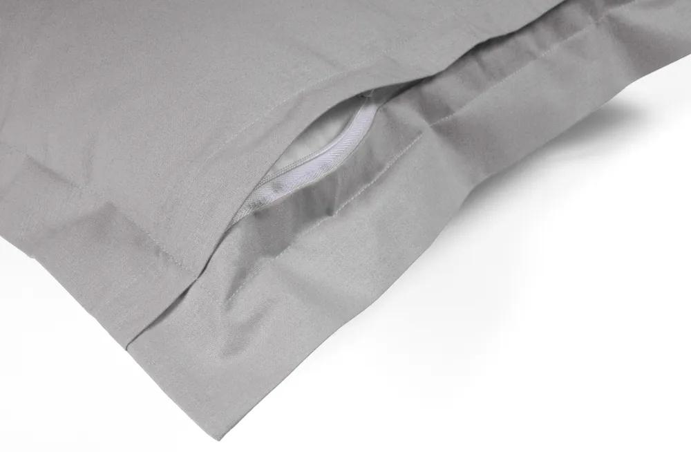 Biante Bavlněný povlak na polštář s lemem Sandra SA-299 Bílé puntíky na šedém 60 x 60 cm