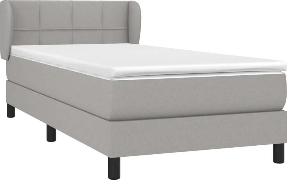 vidaXL Box spring postel s matrací 100 x 200 cm textil [3126221] Barva: tmavě hnědá