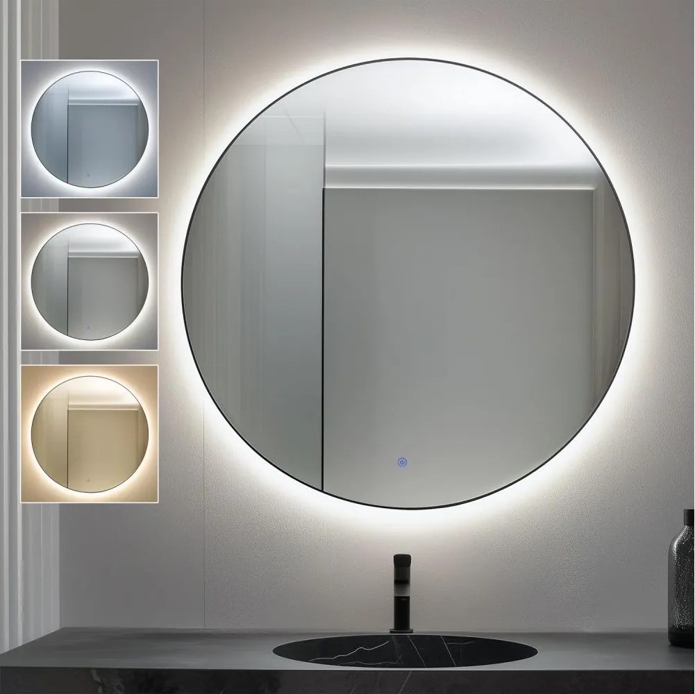 Brilagi - LED Koup. zrcadlo VENA BLACK LED/32W/230V 100 cm IP44 CRI 90 stmív+CCT
