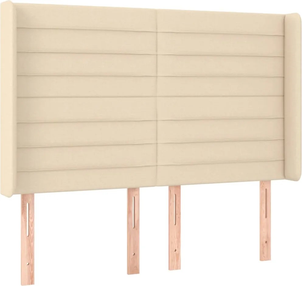Box spring postel s matrací a LED krémová 140x200 cm textil 3138402