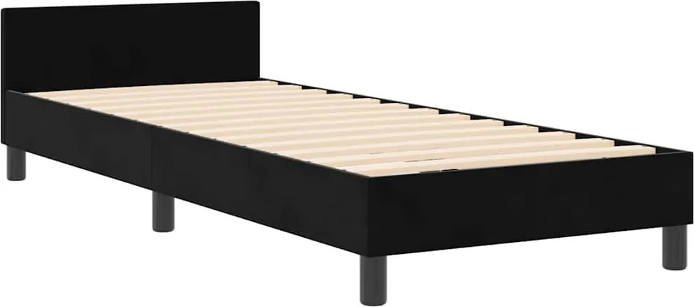 Postel s boxspringem s čelo Černá 80 x 200 cm samet 3344839