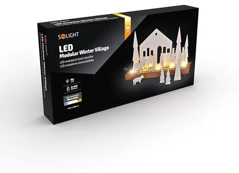 Solight LED zimní vesnička, modulární, 14 prvků, 10x LED, 2x AAA