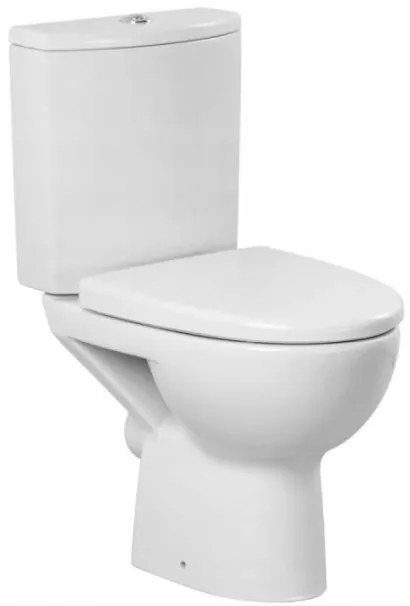 Cersanit Parva, kombi wc s horizontálním odtokem, boční přívod vody a splachováním 3/6L + antibakteriálním sedátkem z doruplastu s pomalým zavíráním, bílá, K27-002