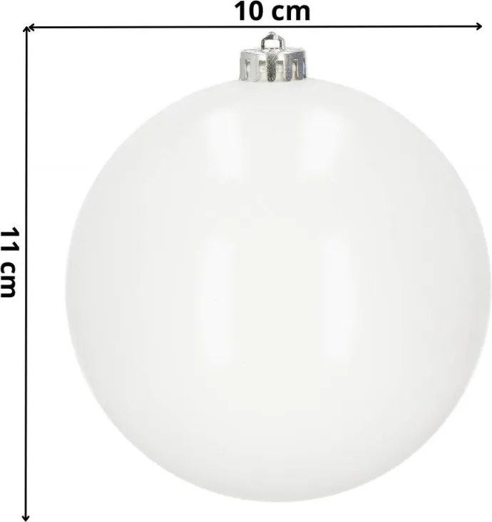 Vánoční baňky sněhové koule mix - 10cm, sada 6ks