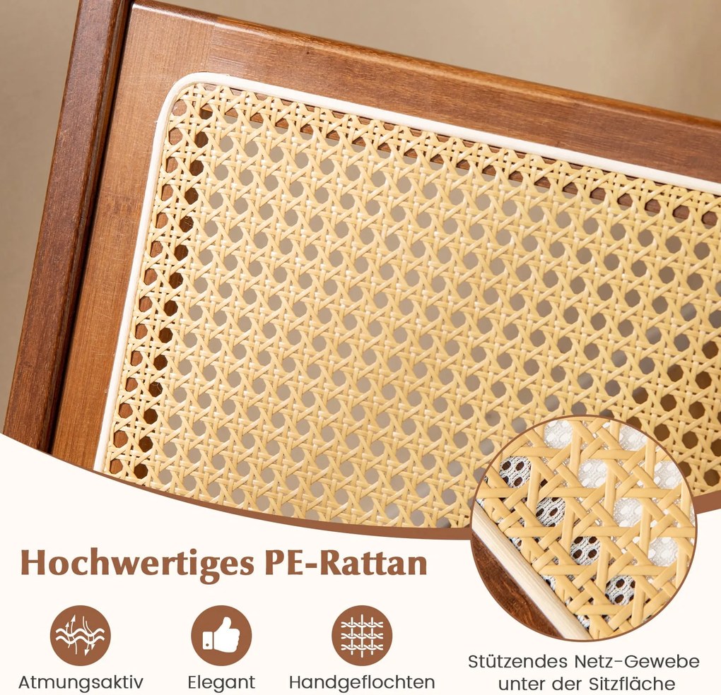 Costway Ratanové křeslo s přízvukem a ergonomickou opěrkou a područkou bambusové