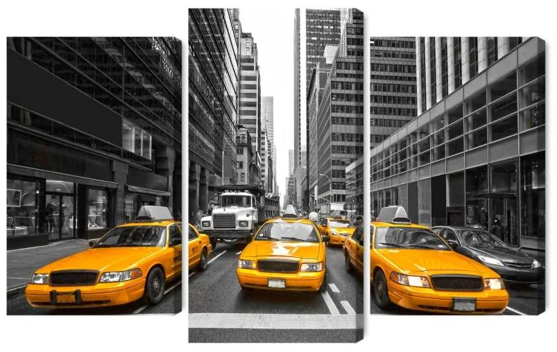 Vícedílný obraz Žluté Taxíky V New Yorku Nedostatek Nedostatek Přírodní plátno 180x120