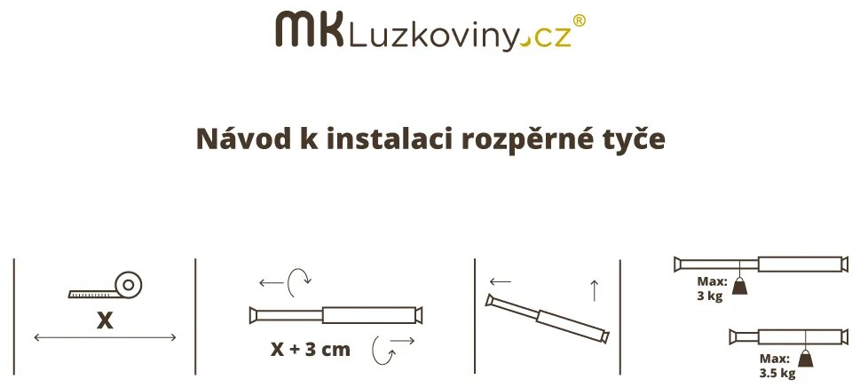 MK Lůžkoviny Tyč na sprchový závěs 110/200 cm - chromová