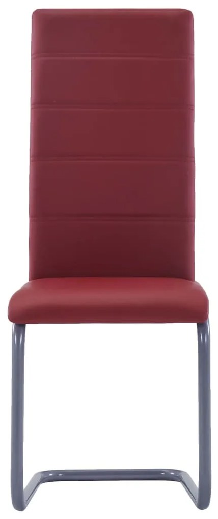 Konzolové jídelní židle 4 ks červené umělá kůže - Default Title