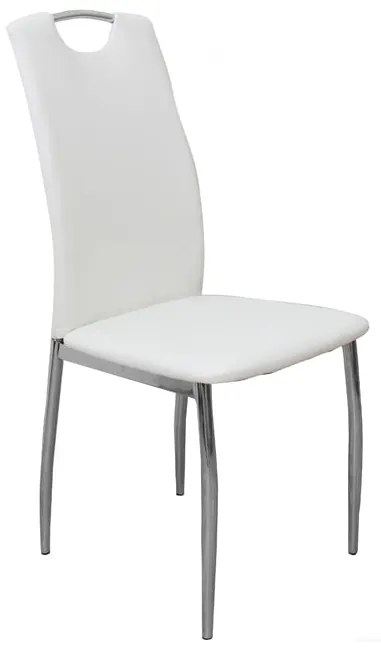 Židle, ekokůže bílá / chrom, ERVINA