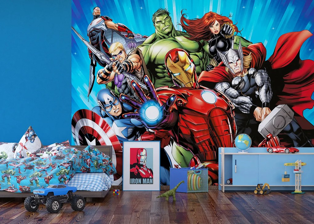 Dětská fototapeta MARVEL - Hrdinové Avengers - 360x270 cm