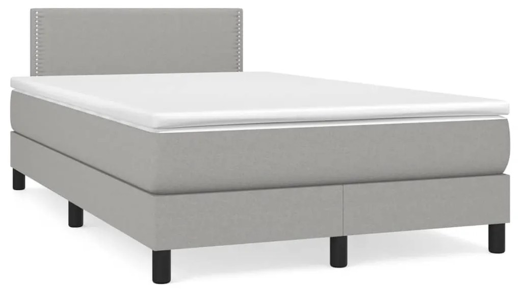 Box spring postel s matrací a LED světle šedá 120x190 cm textil 3270032