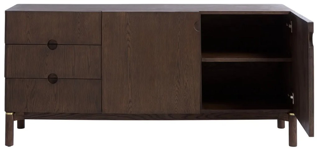 Designová komoda Takayoshi 160 cm tmavě hnědá