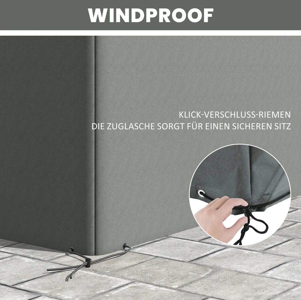 Outsunny Ochranný kryt na zahradní nábytek Zimní nepromokavý kryt Oxfordský kryt 275 x 205 x 90 cm Tmavě šedý