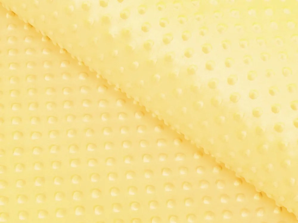 Biante Dětské povlečení do postýlky Minky 3D puntíky MKP-021 Citrónově žluté Do postýlky 90x140 a 40x60 cm
