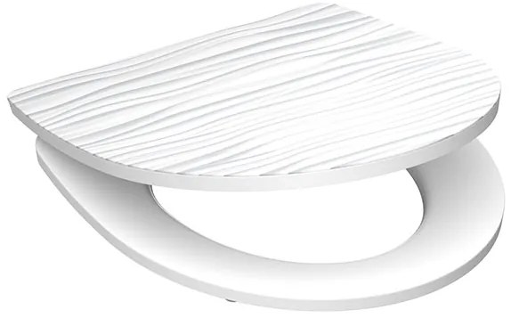 Eisl Sanitär WC prkénko Duroplast Soft Close White Wave High Gloss 82584