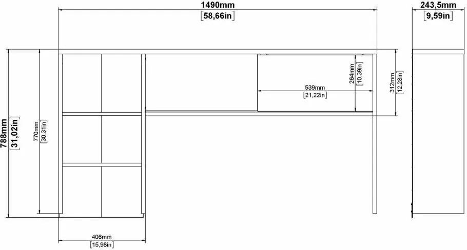 Psací stůl Felixa 481/02 149 cm hickory Jackson