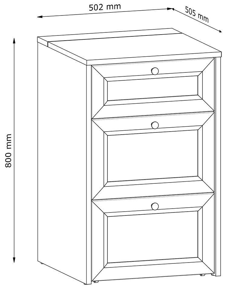 Toaletka REL TS | 50,2 cm | bílá | lamino o síle 18 mm + ozdobné MDF lišty 18 mm