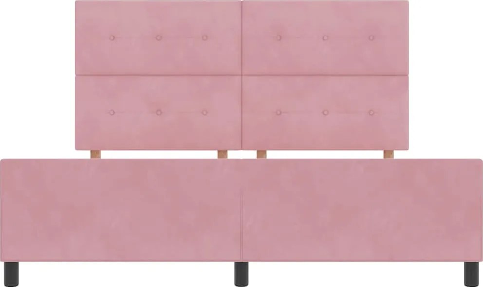 Postel s boxspringem s čelo Růžová 180 x 200 cm samet 3344962