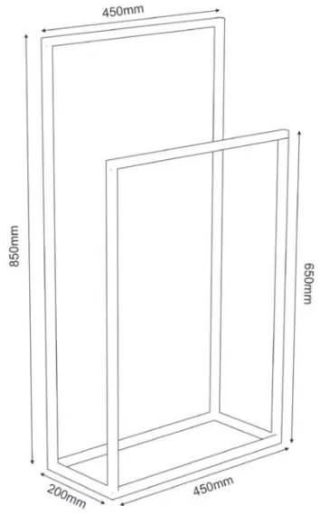 Věšák na ručníky 85x45 cm bílá