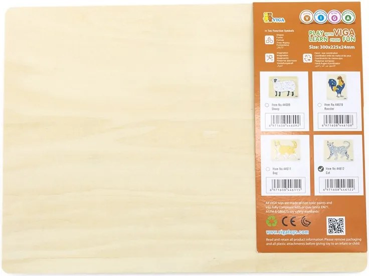 Dětské dřevěné puzzle s úchyty Viga Cat