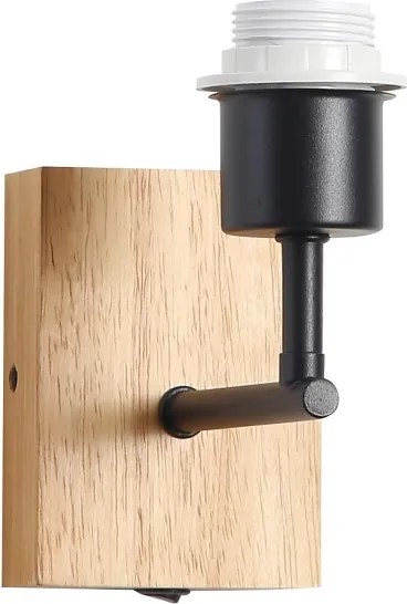 BRILAGI - Nástěnná lampa NUBILA WOOD 1xE27/25W/230V dub/černá/sv. šedá