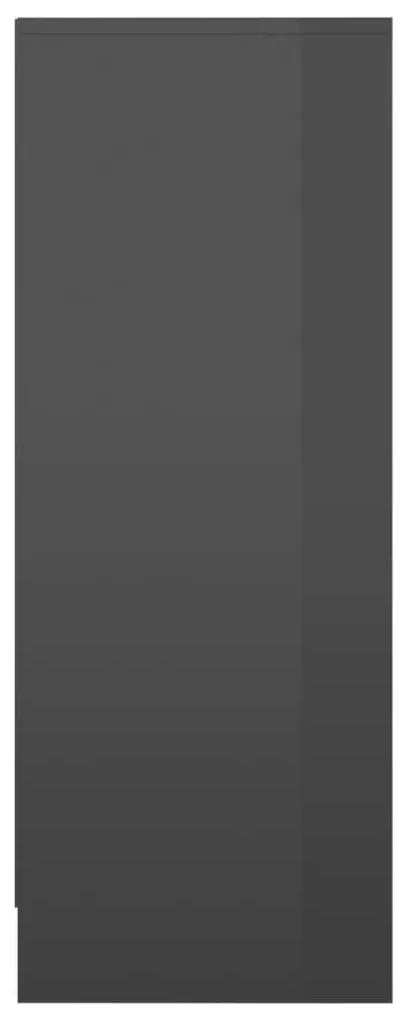 Botník šedý s vysokým leskem 31,5 x 35 x 92 cm kompozitní dřevo