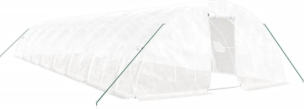 Skleník s ocelovým rámem bílý 80 m² 16 x 5 x 2,3 m 3188100