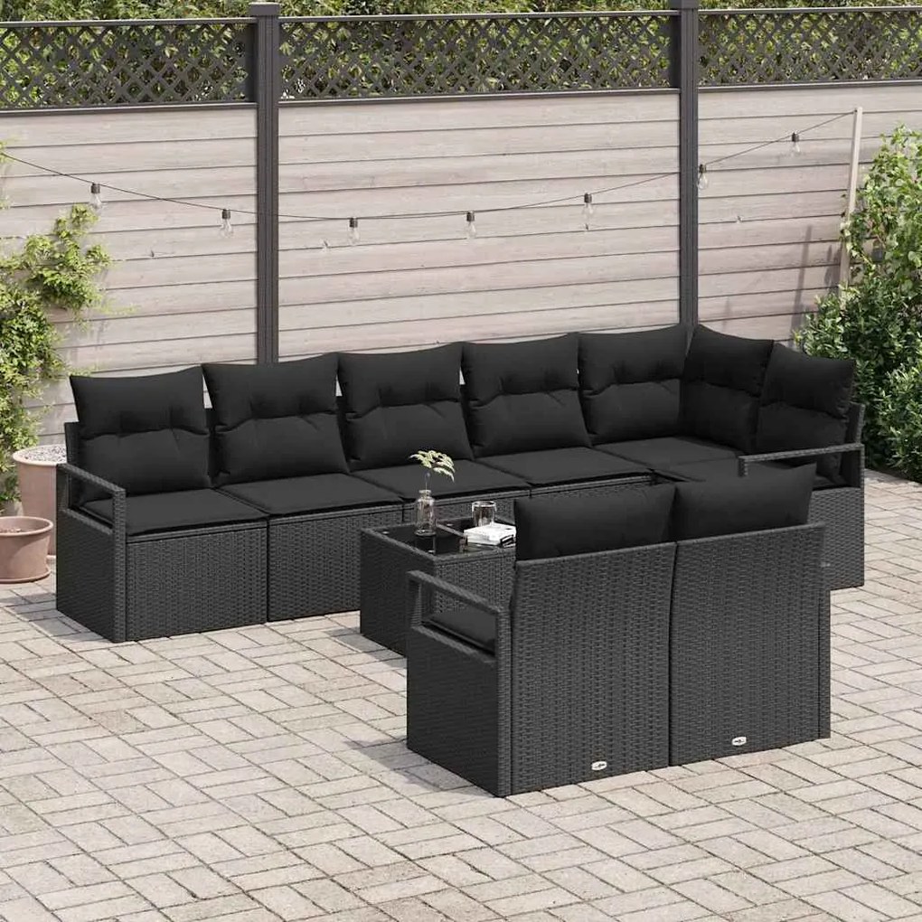 Set pohovek 9 ks Černá polyratan 3346443