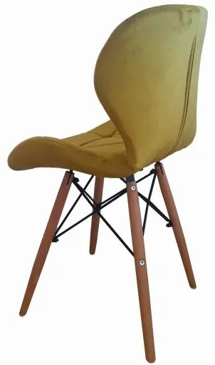 Bestent Jídelní židle sametová žlutá AMBER