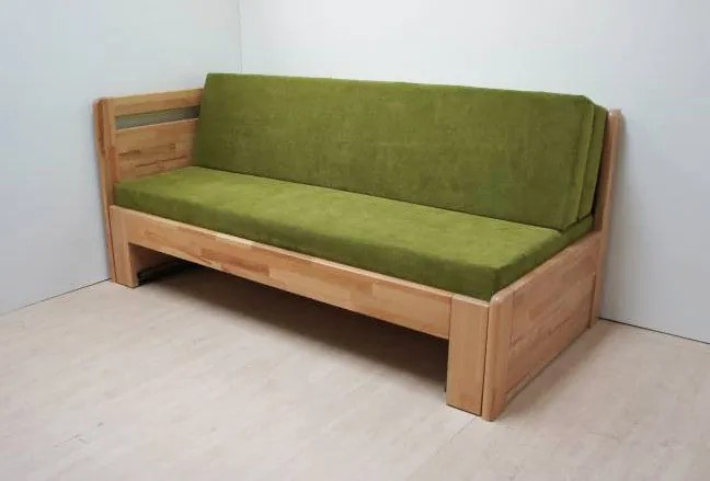 BMB Postel Tandem PLUS s levým čelem - masivní buk Moření: Jabloň, Provedení: oblé, Rozměr: 90/170 x 200 cm