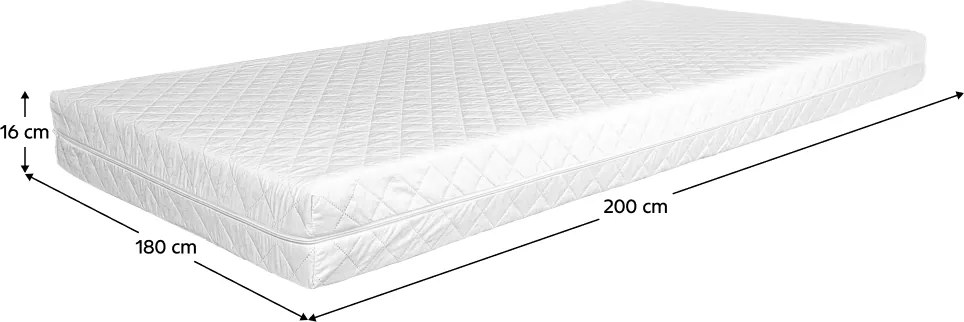 Matrace, pěnový, 16 cm, 180x200 cm, MONTINY NEW