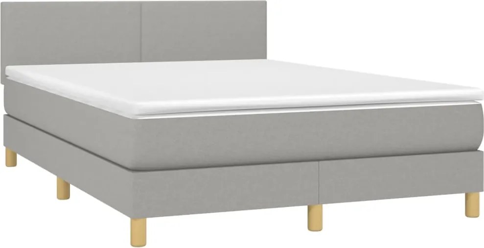 Box spring postel s matrací světle šedá 140 x 190 cm textil 3140449