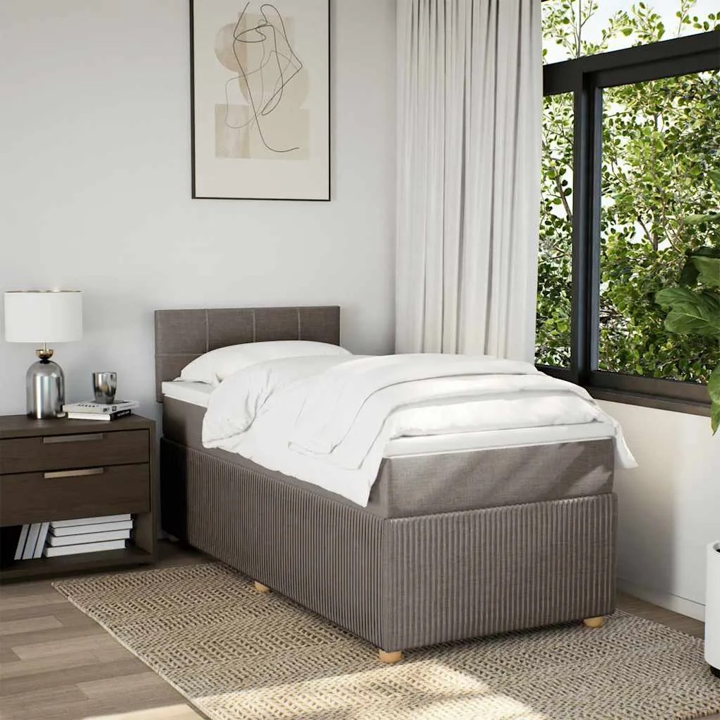 Box spring postel s matrací taupe 80x200 cm textil 3289587