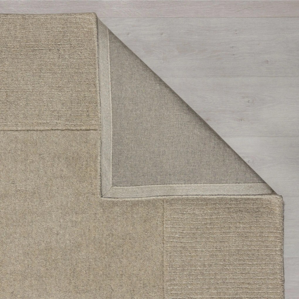 Flair Rugs koberce Kusový ručně tkaný koberec Tuscany Textured Wool Border Natural - 200x290 cm