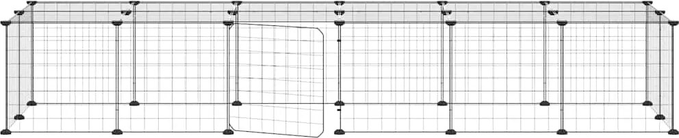 28panelová ohrádka pro zvířata s dvířky černá 210 x 70 x 35 cm ocel 3114056