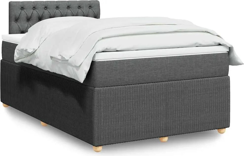 Box spring postel s matrací tmavě šedá 120x200 cm textil 3287431