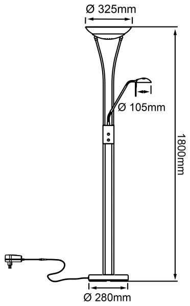 Brilliant - LED Stmívatelná stojací lampa FINN 2xLED/13W/230V matný chrom