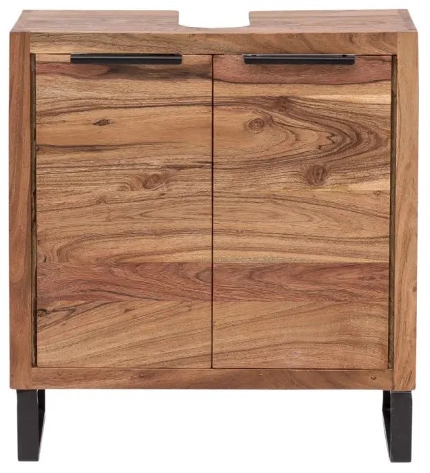 furniture-nabytek.cz - Masivní skříňka pod umyvadlo Sidora z akáciového dřeva, lakovaná, hnědá – 56×25×60 cm