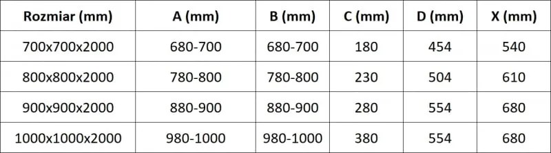 Mexen Exo, 2-křídlý ​​sprchový kout 80 x 80 cm, 6mm čiré sklo, chromový profil, 8110-080-080-01-00