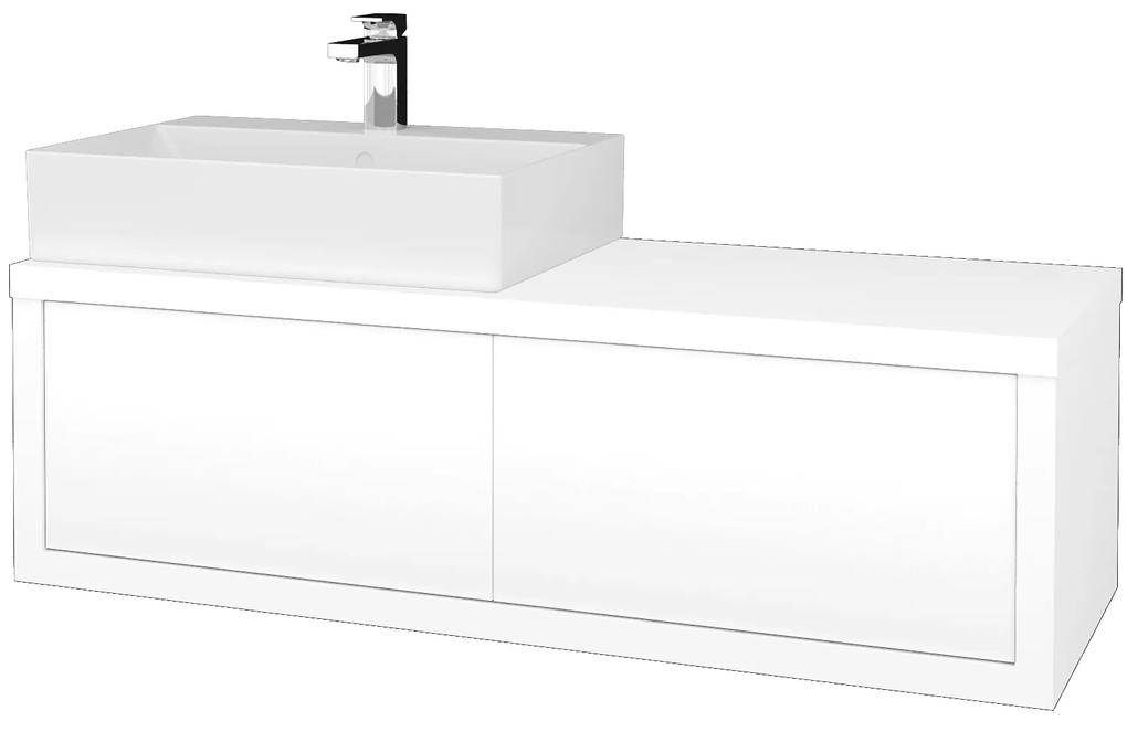 Dřevojas Koupelnová skříň STORM SZZ2 120 (umyvadlo Kube) Varianta: M01 Bílá mat / L01 Bílá vysoký lesk / Pravé