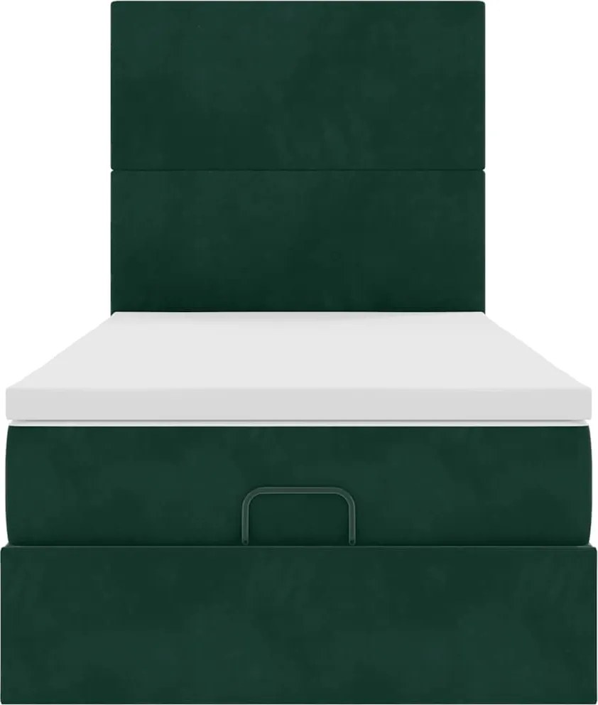 Osmanský rám postele s matracemi tmavě šedá 80x200cm samet 3313364